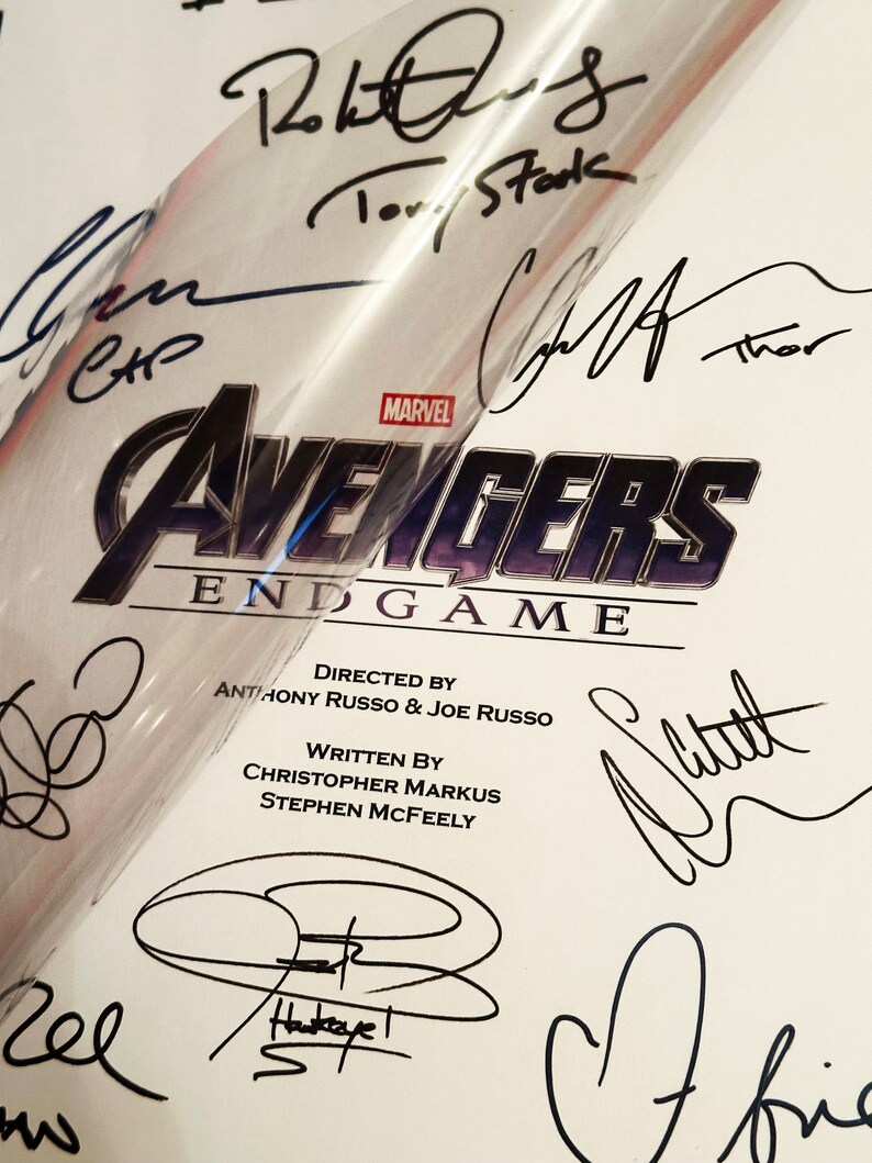 Avengers ENDGAME Signed Movie Script, Birthday Gift, Movie Gift, Film ...