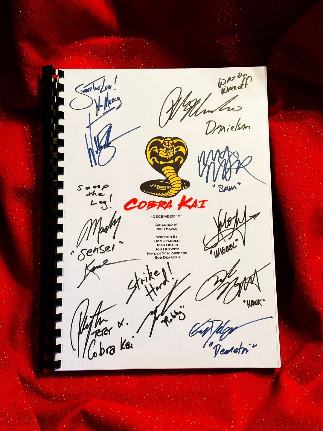 COBRA KAI Signed Script, Movie Present, Birthday Gift, Movie Gift, Film ...