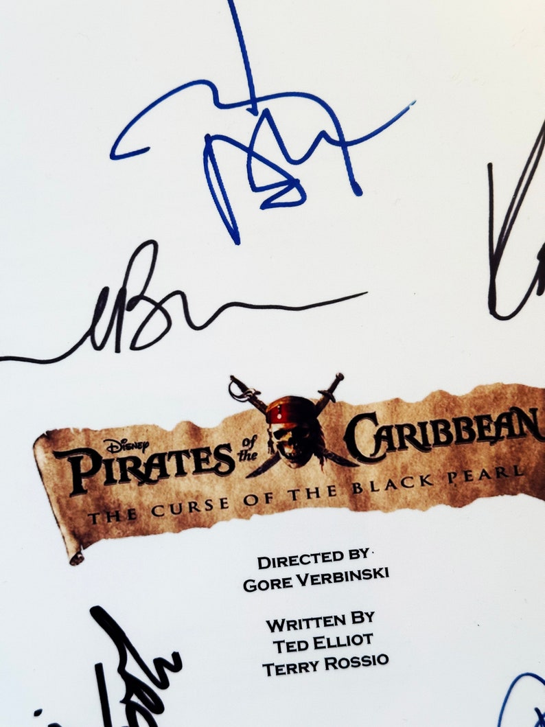 PIRATES, CARIBBEAN Signed Movie Script, Johnny Depp, Birthday Gift ...