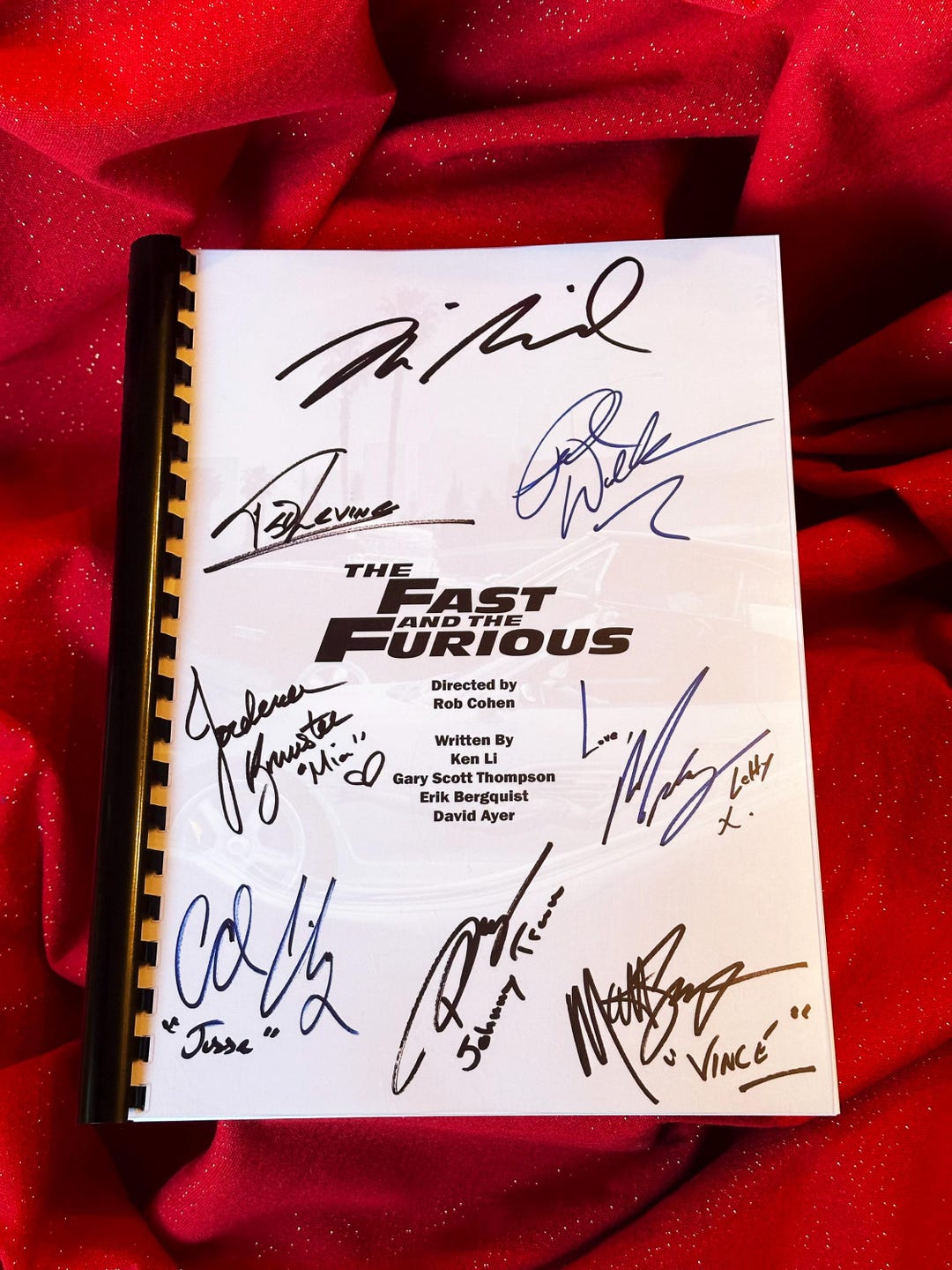 The Fast and the Furious Movie Script, Birthday Gift, Movie Gift, Film ...