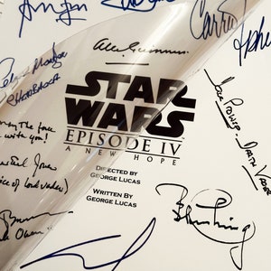 A New Hope, Movie Script, Screenplay, Printed Reproduction Signatures ...