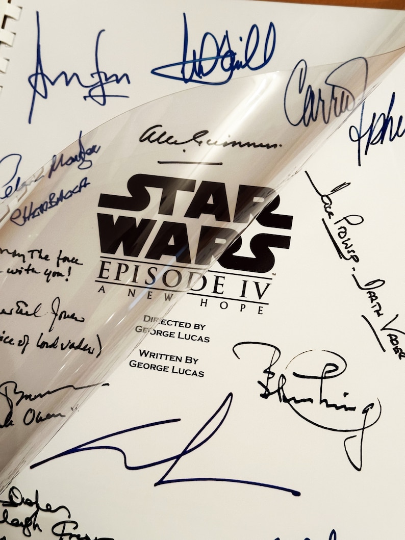 A New Hope, Movie Script, Screenplay, Printed Reproduction Signatures ...