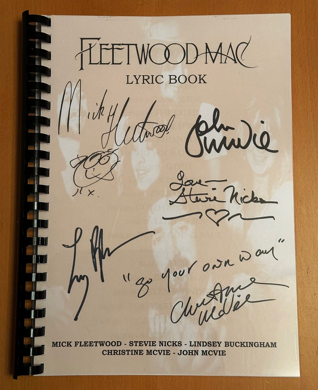 FLEETWOOD MAC Signed Lyric Book, Birthday Gift, Music Gift, Band, Pop ...