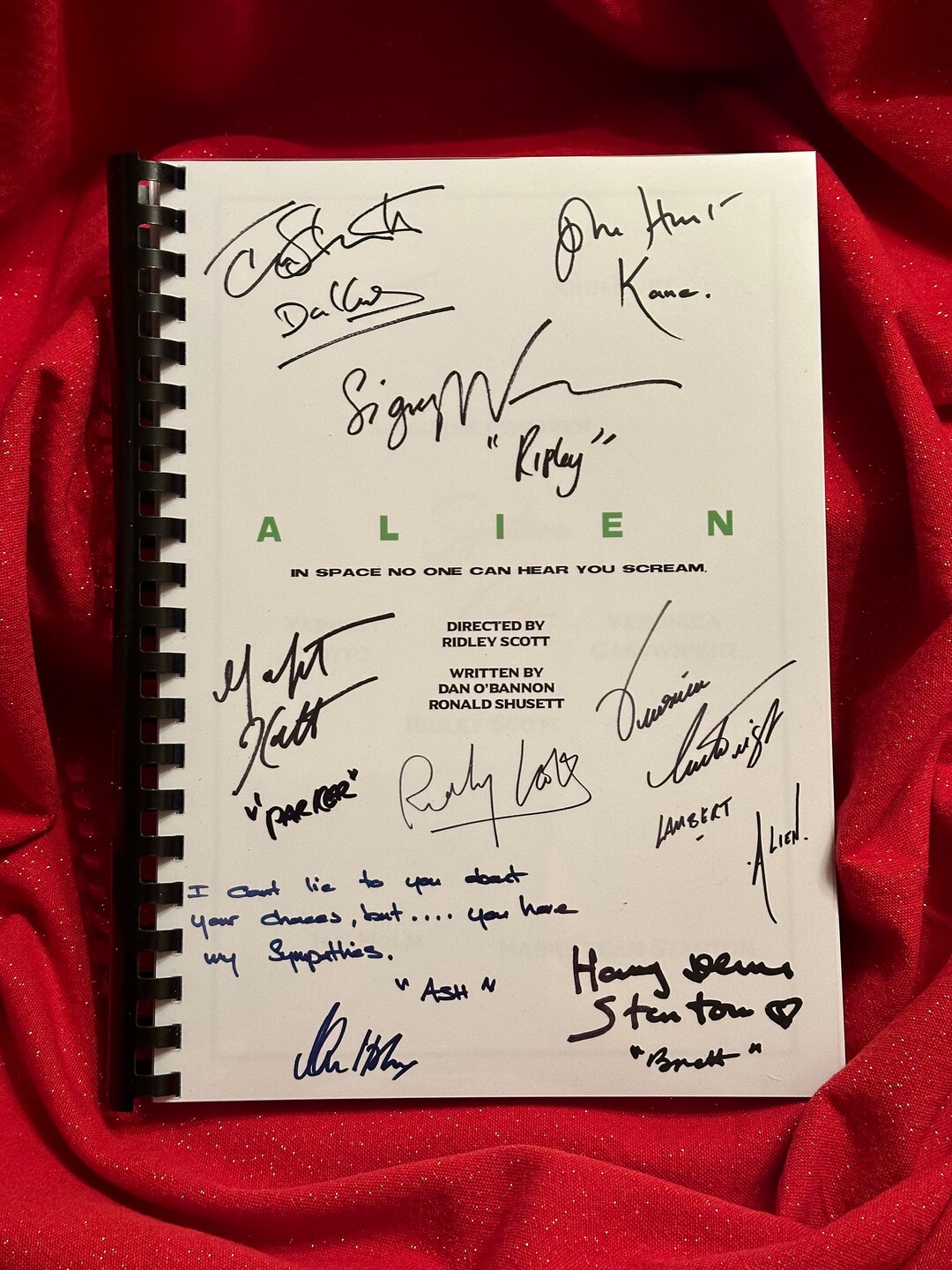 ALIEN Signed Movie Script, Present, Birthday Gift, Movie Gift, Film ...