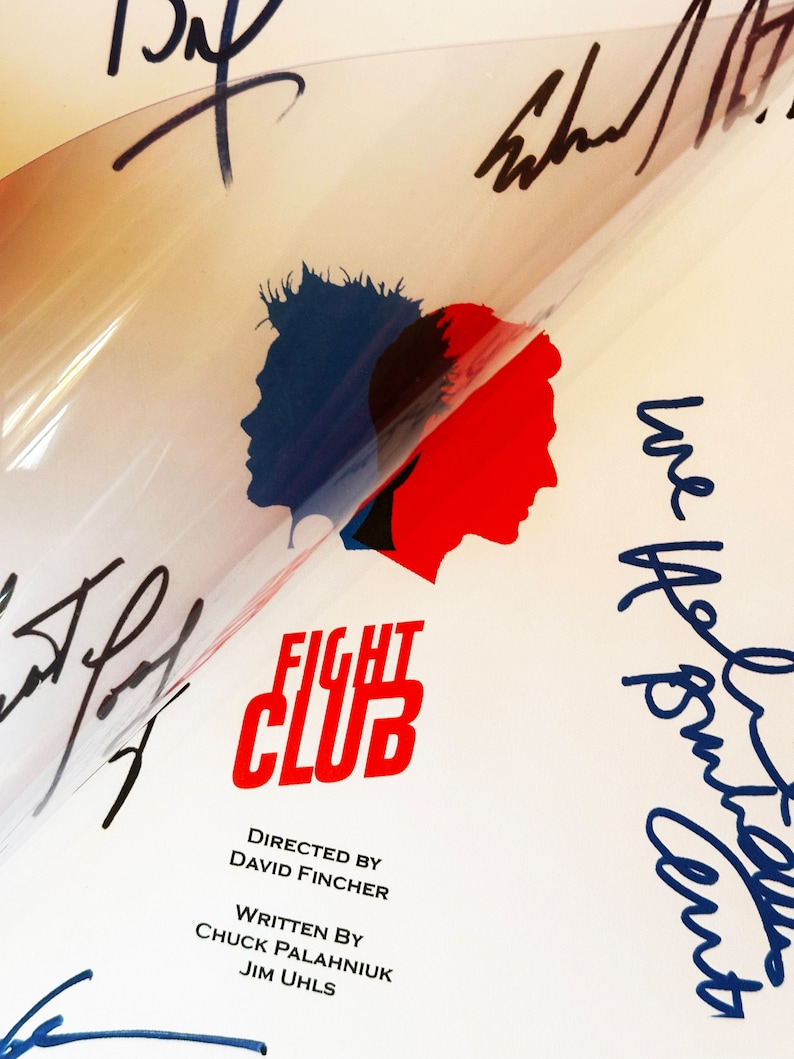 FIGHT CLUB Signed Movie Script, Birthday Gift, Movie Gift, Film Script ...