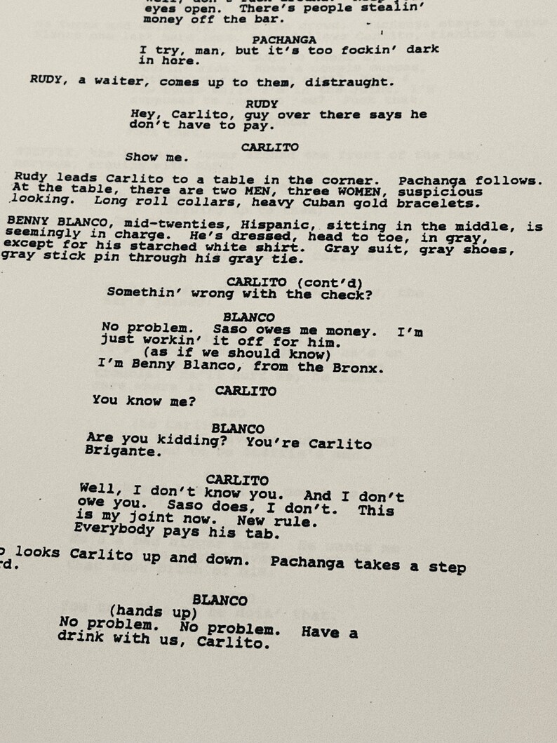 CARLITO'S WAY Signed Movie Script, Birthday Gift, Movie Gift, Film ...