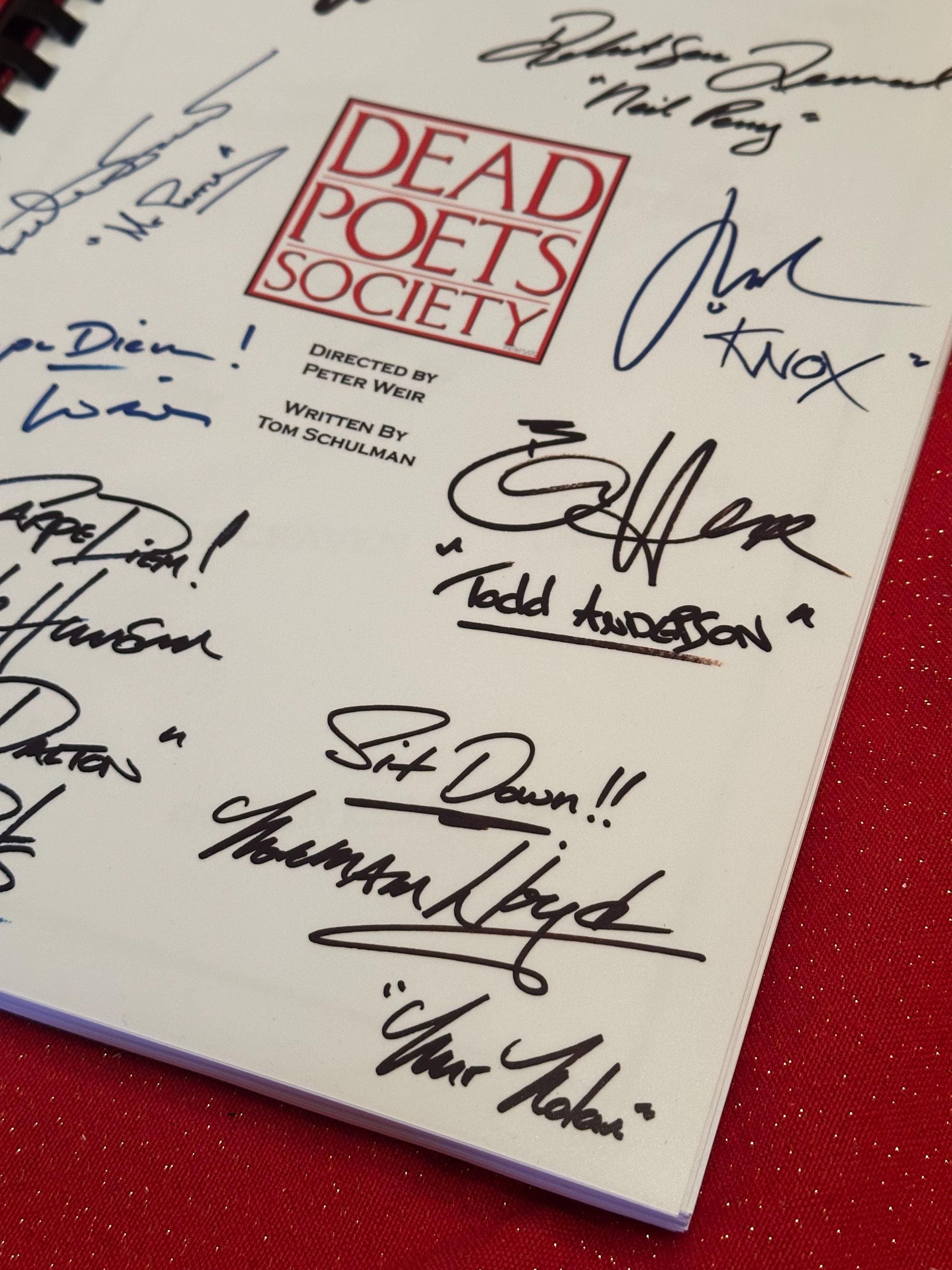 DEAD POETS Movie Script, Present, Birthday Gift, Movie Gift, Film ...