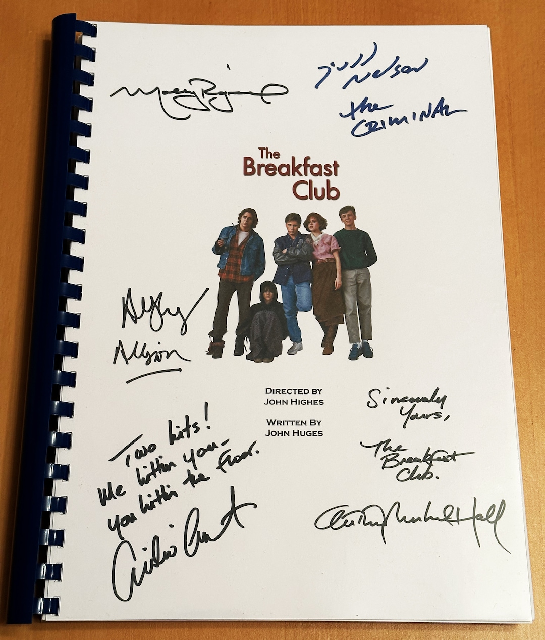 The Breakfast Club Signed Movie Script, Movie Present, Birthday Gift ...