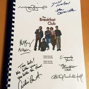 The Breakfast Club Signed Movie Script, Movie Present, Birthday Gift ...