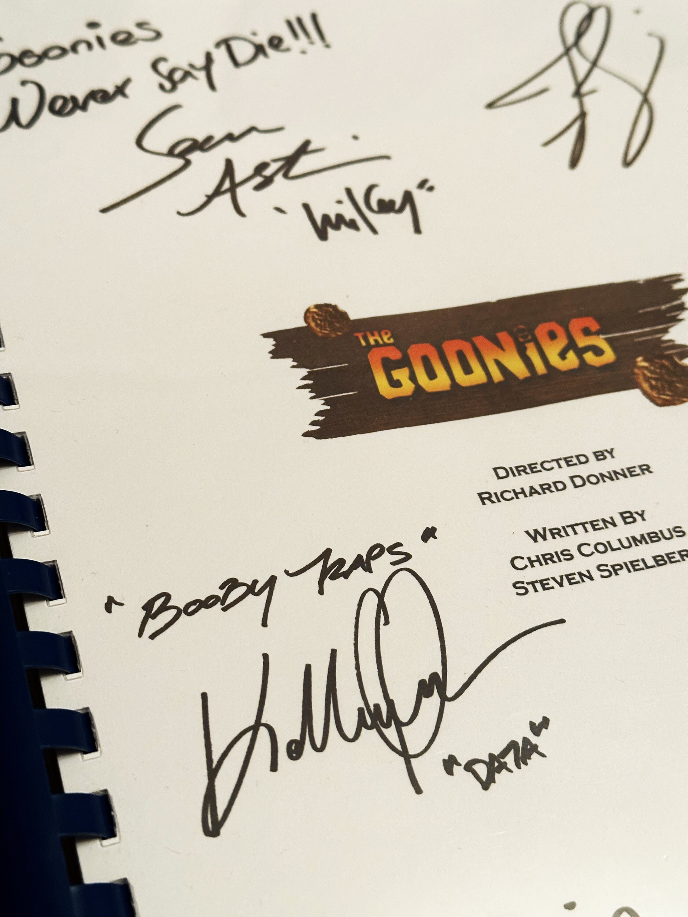 GOONIES Signed Movie Script, Screenplay, Birthday Gift, Movie Gift ...