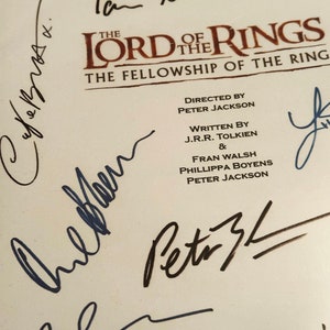 Lord, Rings, Fellowship, Movie Script, Birthday Gift, Movie Gift, Film ...