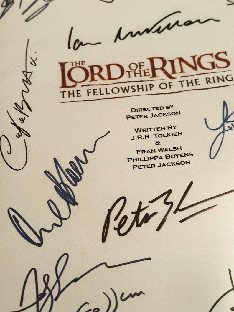 Lord of the Rings the Fellowship of the Ring Signed Movie Script ...