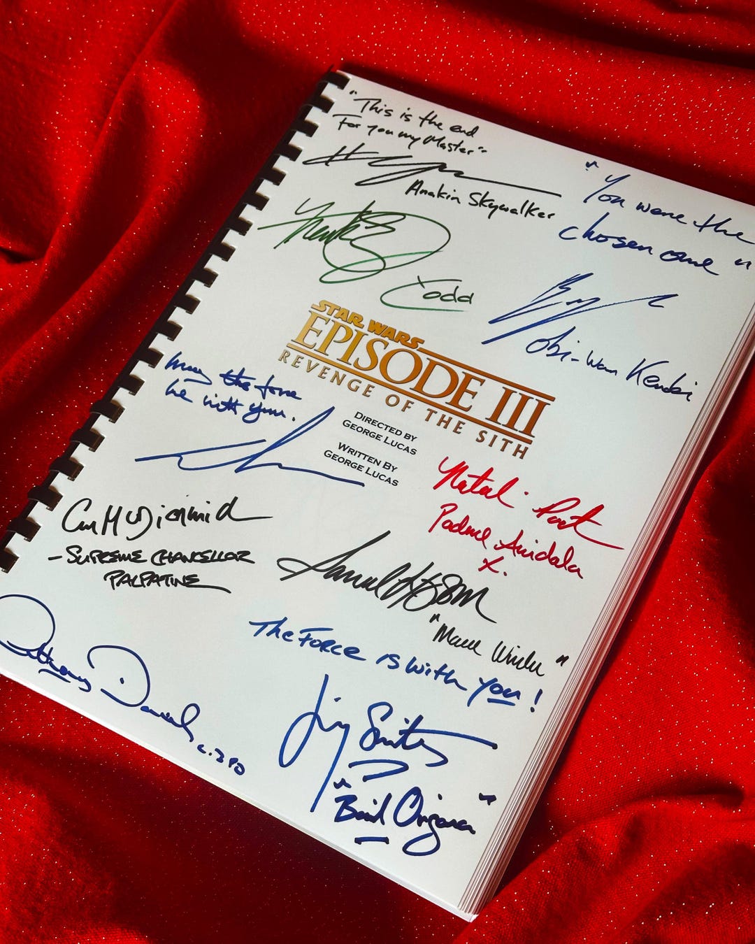REVENGE, SITH, Movie Script, Present, Birthday Gift, Movie Gift, Film ...