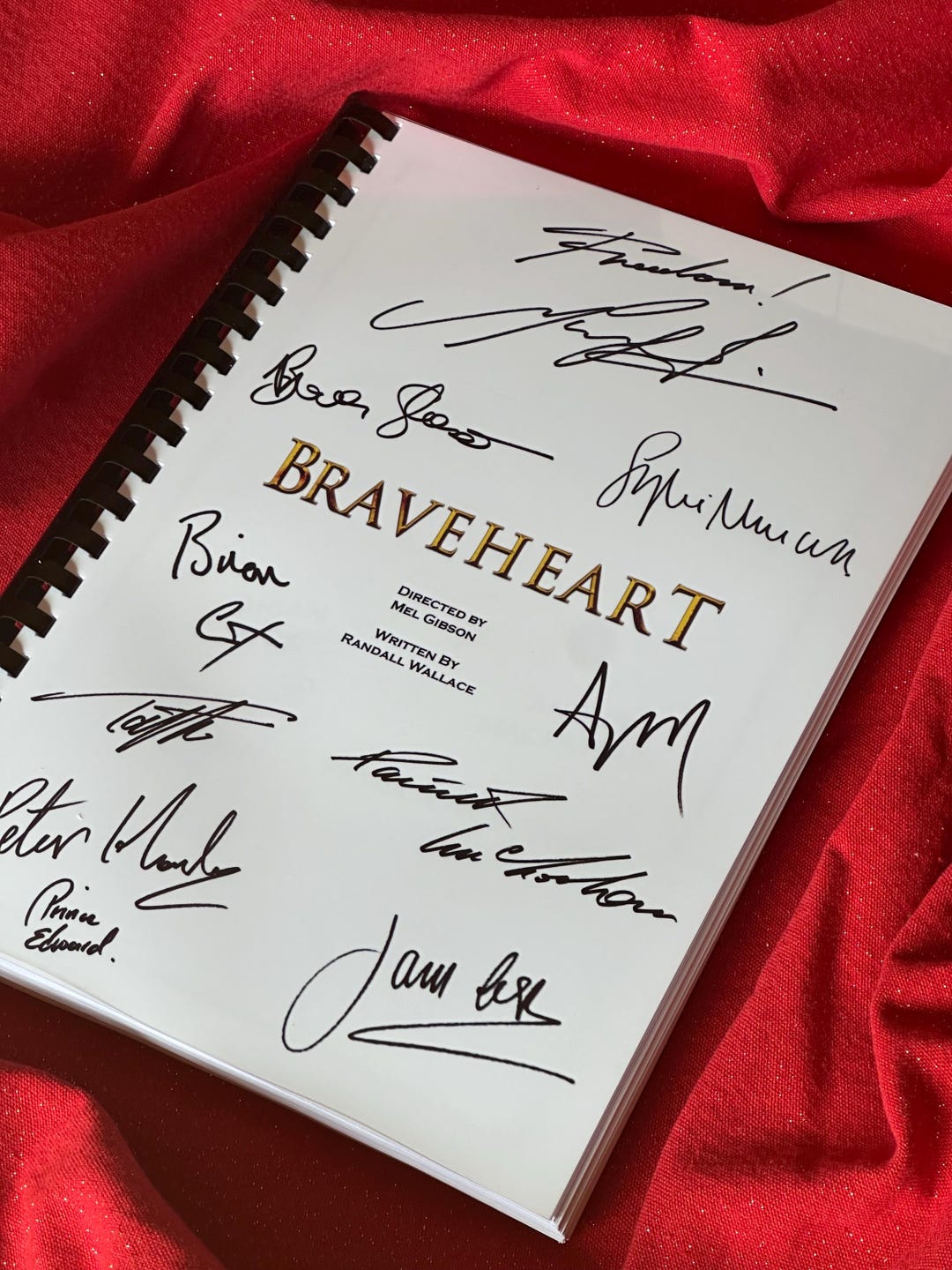 BRAVEHEART Signed Movie Script, Birthday Gift, Movie Gift, Film Script ...
