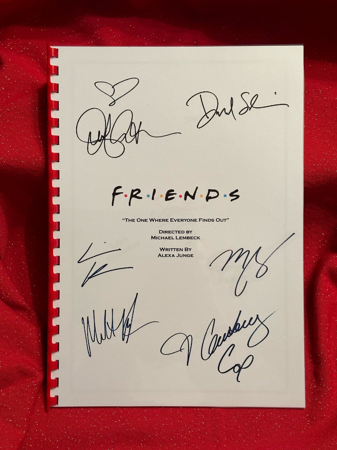 FRIENDS Signed Script, Valentines Present, Birthday Gift, Movie Gift ...