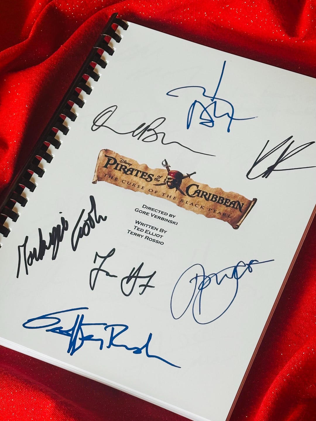 PIRATES, CARIBBEAN Signed Movie Script, Johnny Depp, Birthday Gift ...