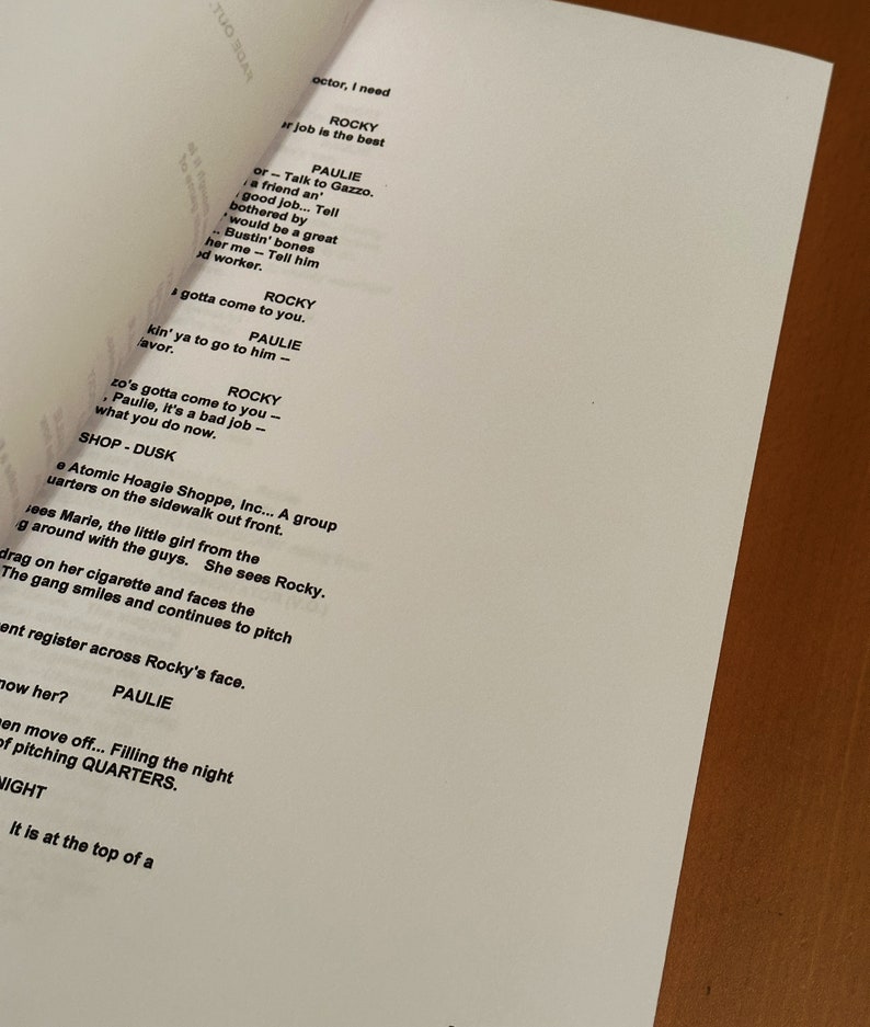 ROCKY Movie Script, Present, Birthday Gift, Movie Gift Film Script ...
