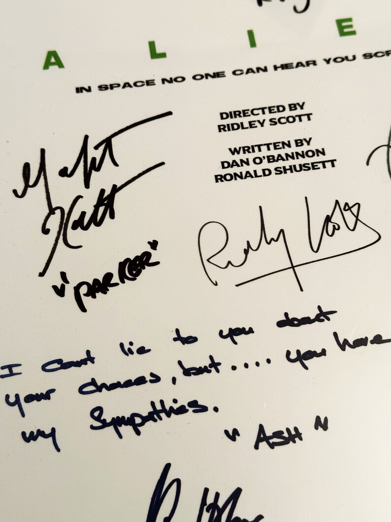 ALIEN Signed Movie Script, Present, Birthday Gift, Movie Gift, Film ...