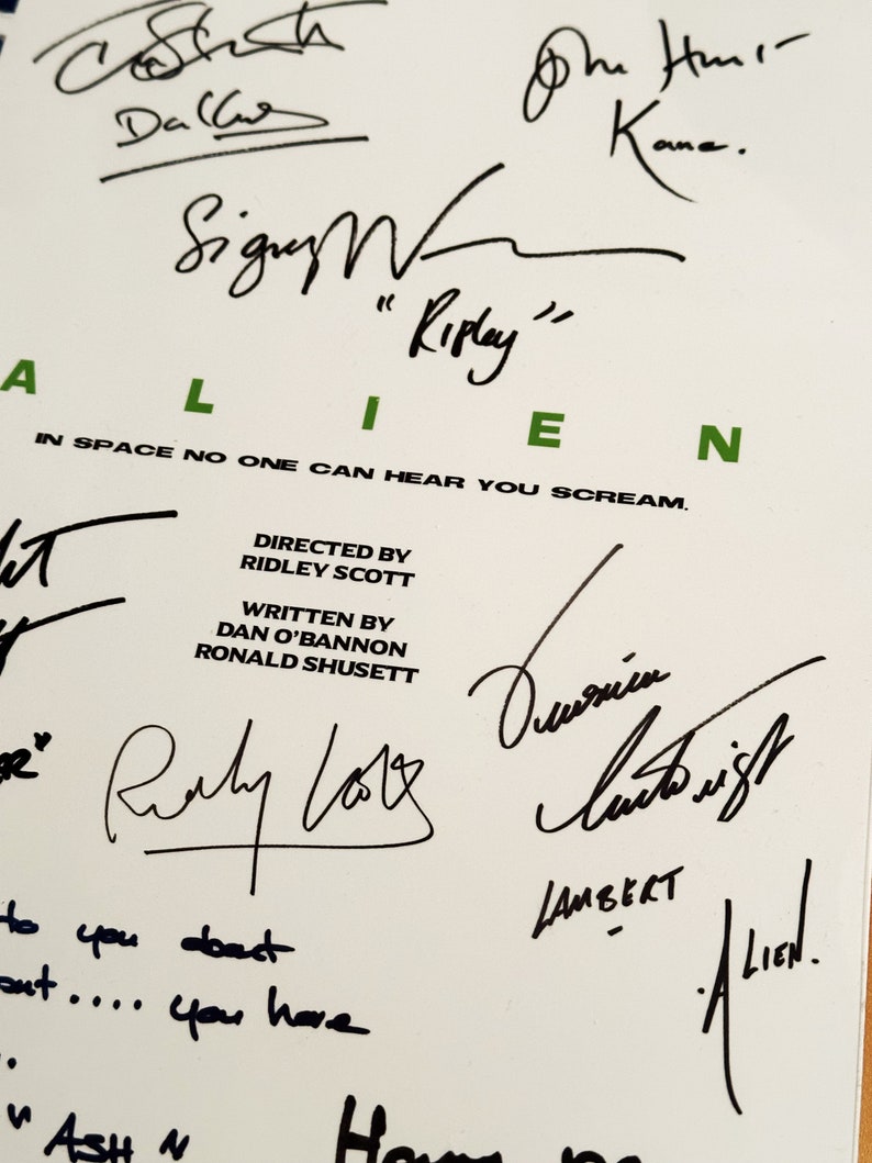 ALIEN Signed Movie Script, Present, Birthday Gift, Movie Gift, Film ...