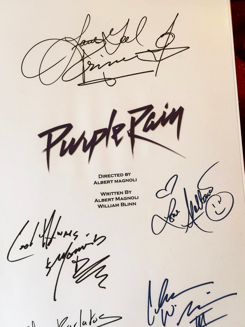 PURPLE RAIN Signed Movie Script, Screenplay, Prince, Present, Birthday ...