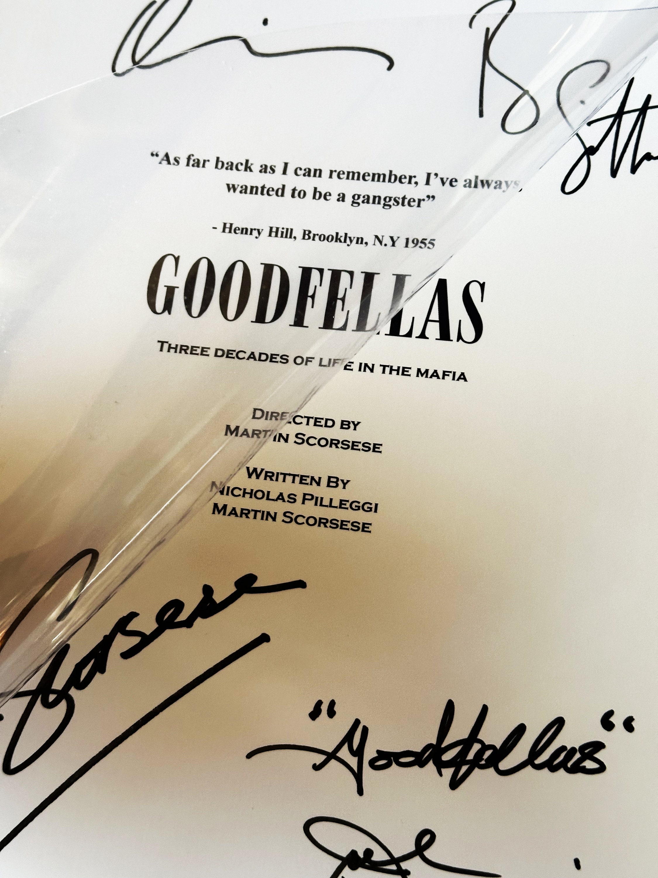 GOODFELLAS Signed Movie Script, Movie Present, Birthday Gift, Movie ...