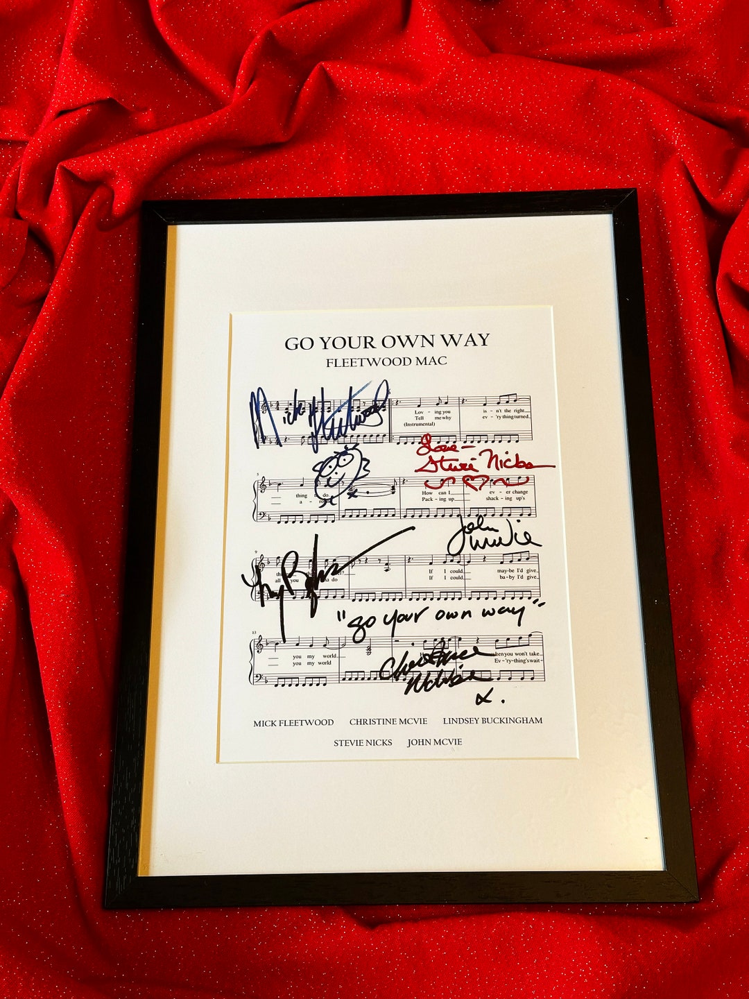 FLEETWOOD MAC Signed & Framed Sheet Music, Autographs, Go Your Own Way ...