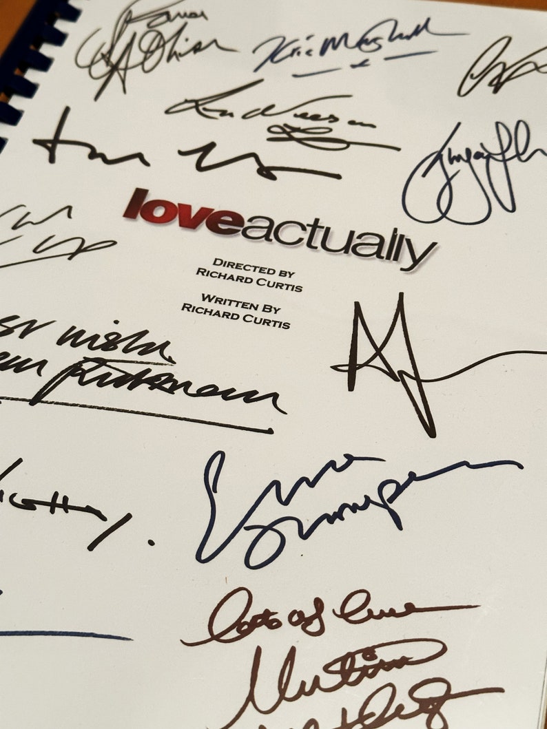 Love Actually Signed Movie Script Christmas Present Birthday - Etsy