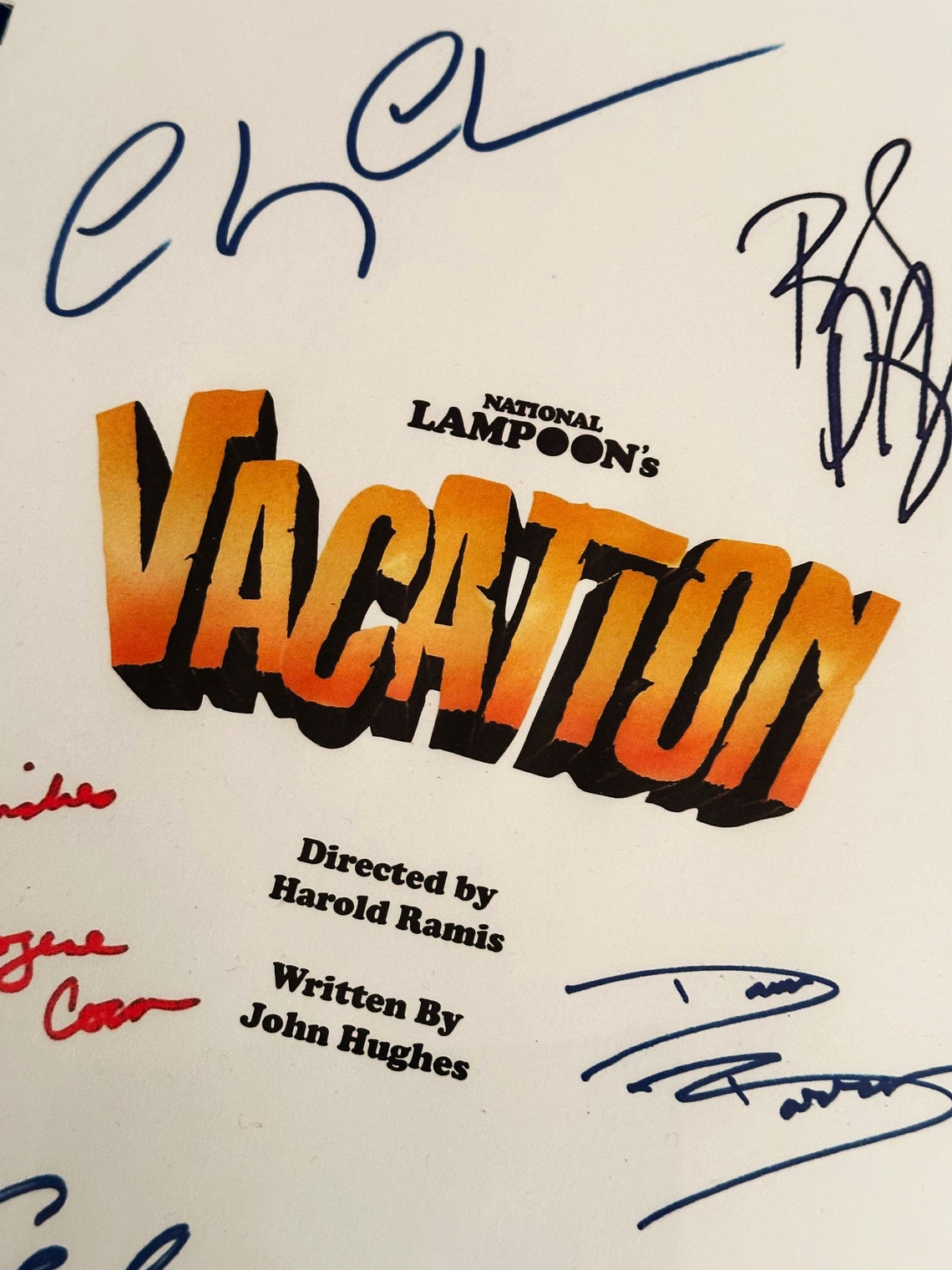 NATIONAL LAMPOON'S VACATION Signed Movie Script, Birthday Gift, Movie ...