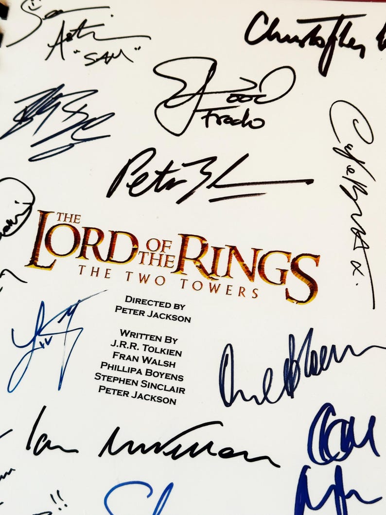 Lord, Rings, Two Towers, Movie Script, Birthday Gift, Movie Gift, Film ...