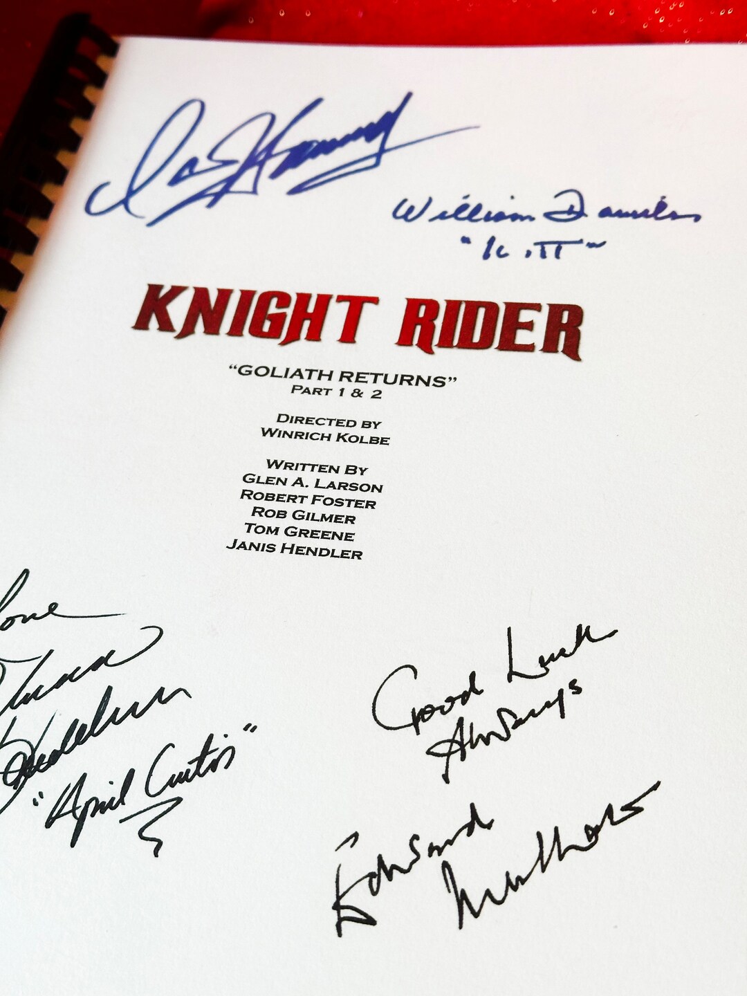 KNIGHT RIDER Signed Script, Goliath Returns Part 1 & 2, Birthday Gift ...