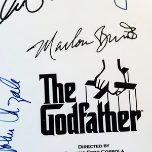 THE GODFATHER Movie Script, High Quality Printed Cast Signatures ...
