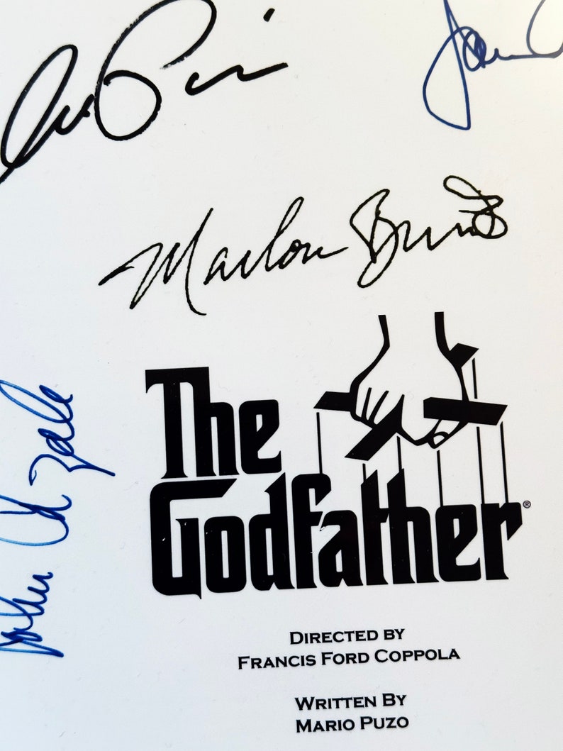 THE GODFATHER Movie Script, High Quality Printed Cast Signatures ...