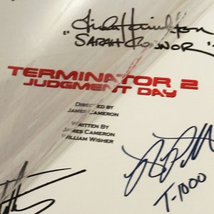 TERMINATOR 2 Judgment Day Movie Script, Present, Birthday Gift, Movie ...