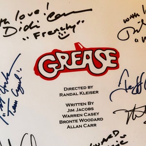 GREASE Signed Movie Script, Valentines Present, Birthday Gift, Movie ...