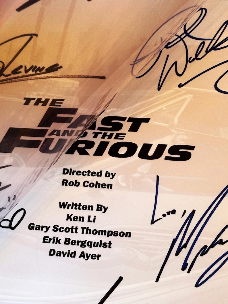 The Fast and the Furious Movie Script, Birthday Gift, Movie Gift, Film ...
