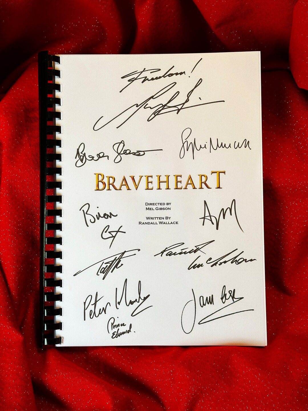 BRAVEHEART Signed Movie Script, Birthday Gift, Movie Gift, Film Script ...