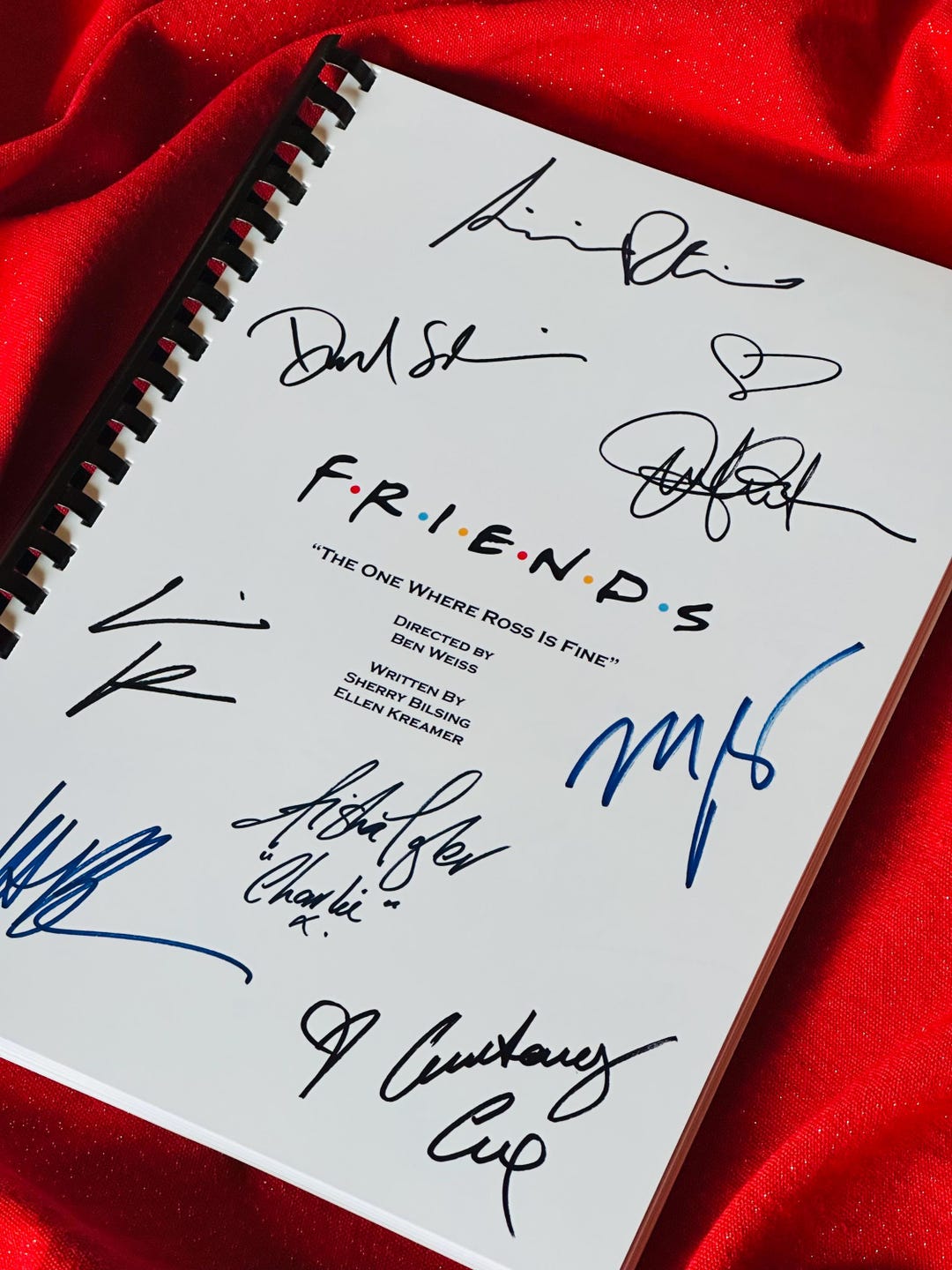 FRIENDS the One Where Ross is Fine Signed TV Script, Present, Birthday ...
