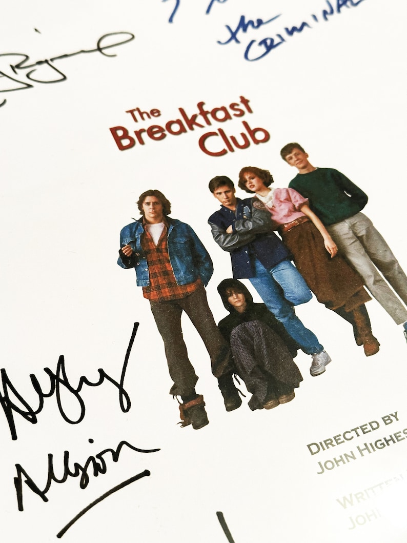 The Breakfast Club Signed Movie Script, Movie Present, Birthday Gift ...