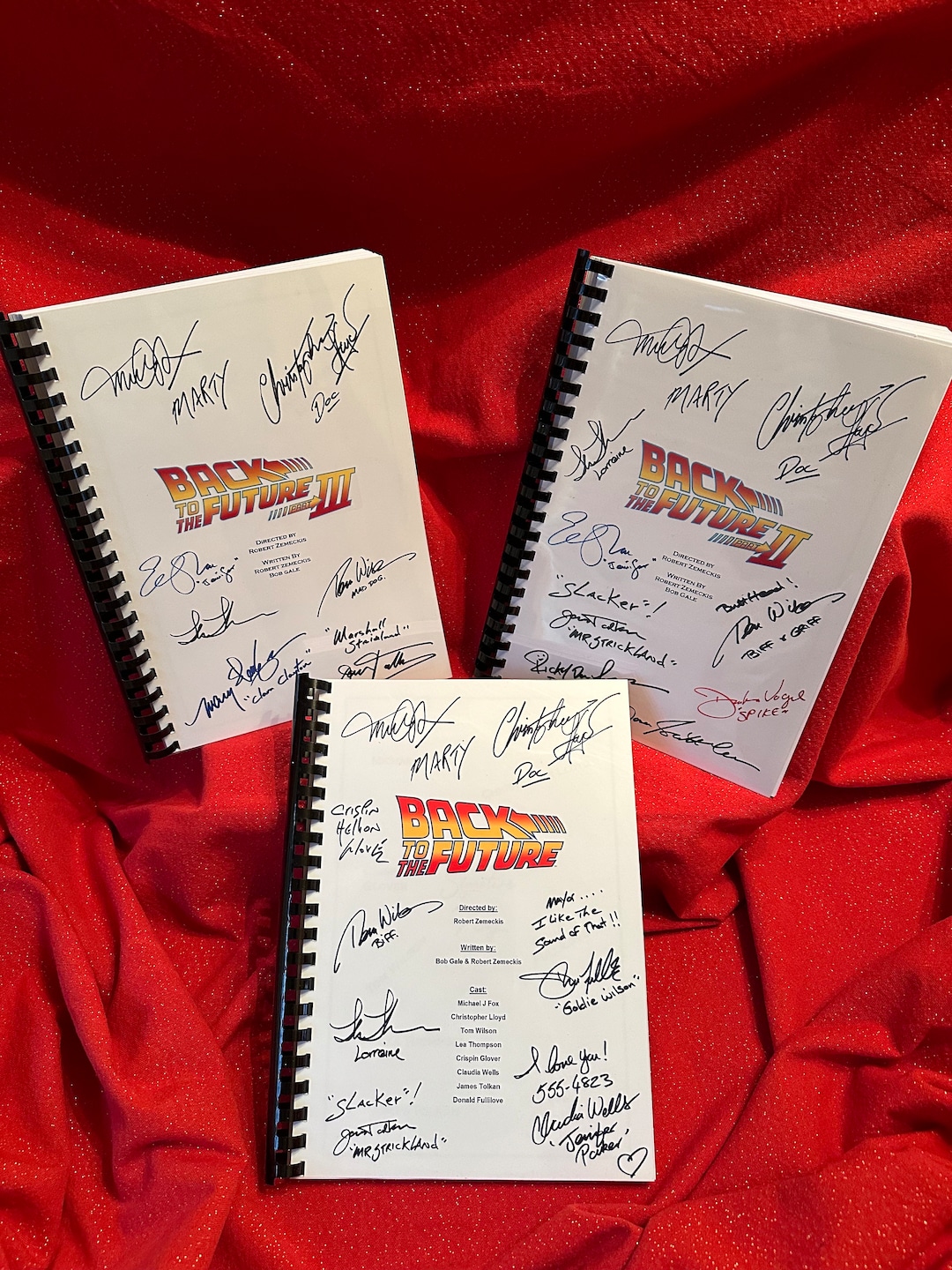 Back, Future, Trilogy, Parts 1, 2 & 3 Signed Movie Scripts, Birthday ...