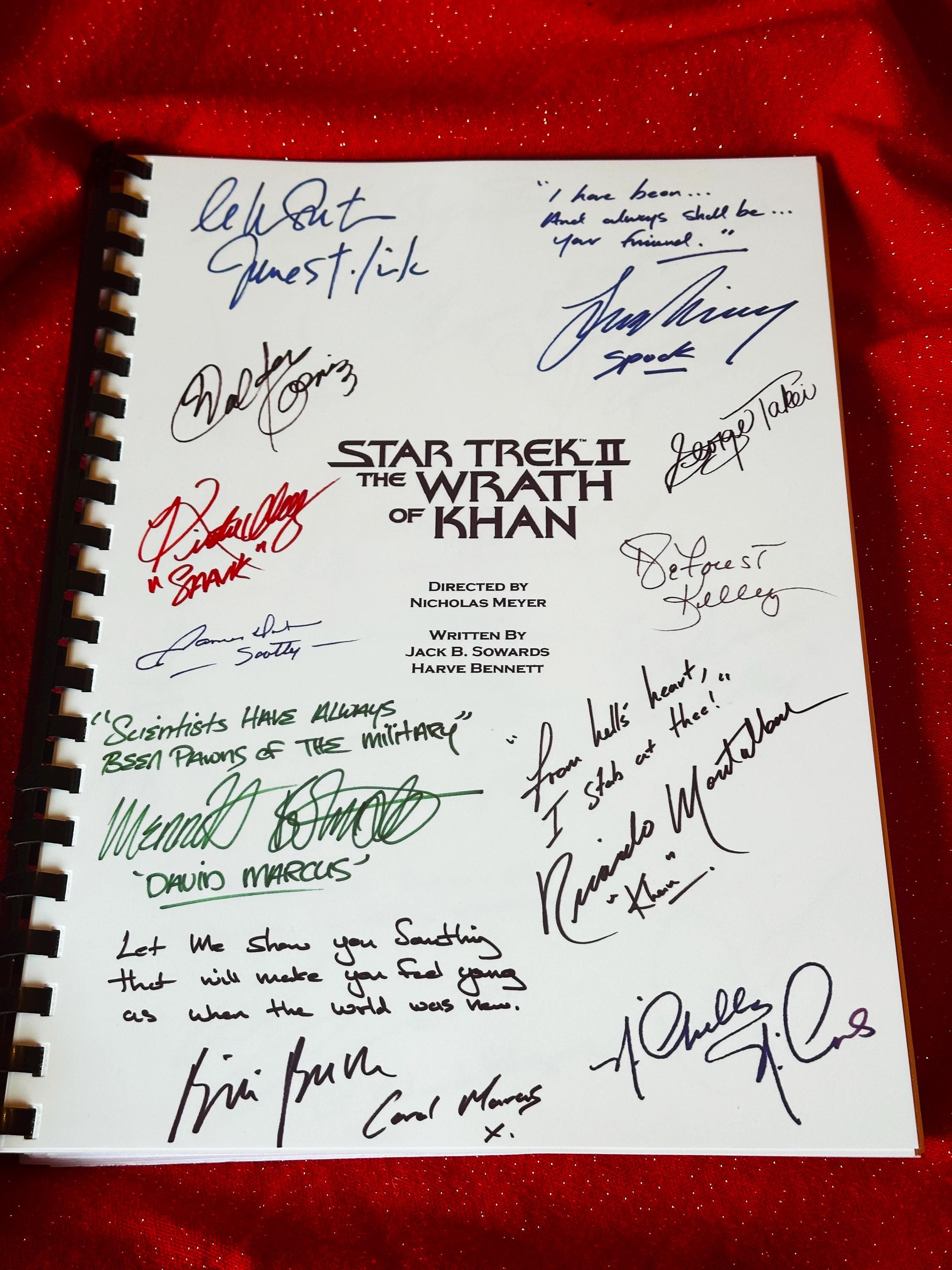 TREK, Wrath, Khan, Movie Script, Kirk, Spock, Movie Present, Birthday ...