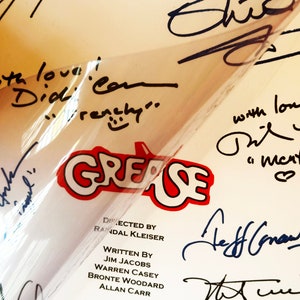 GREASE Signed Movie Script, Valentines Present, Birthday Gift, Movie ...