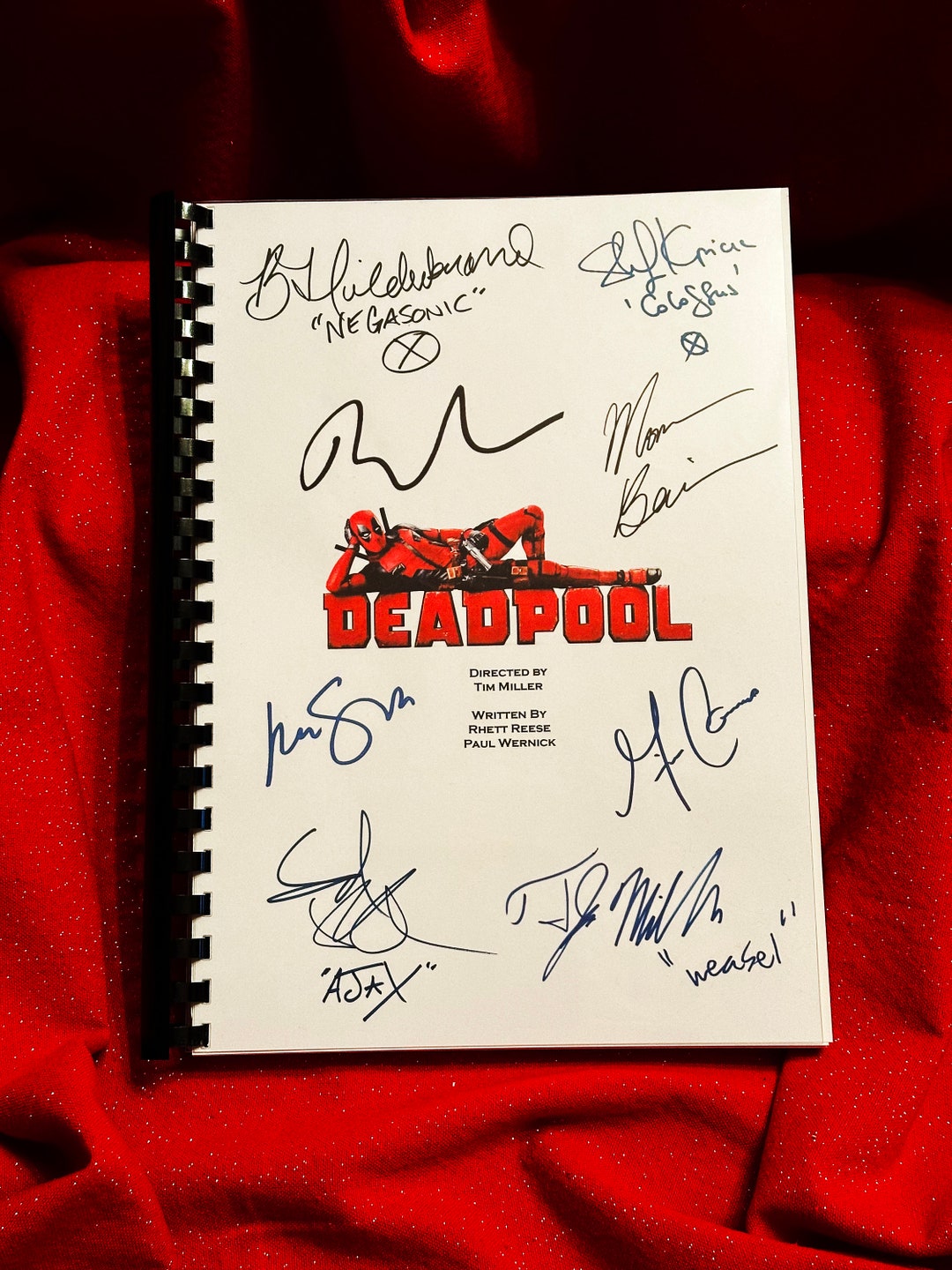 DEADPOOL Signed Movie Script, Birthday Gift, Movie Gift, Film Script ...