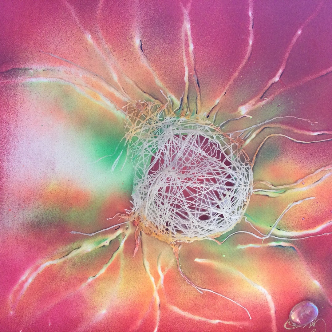 Colorful Vibrations. Original Painting Sculpture. Interior Lighting ...