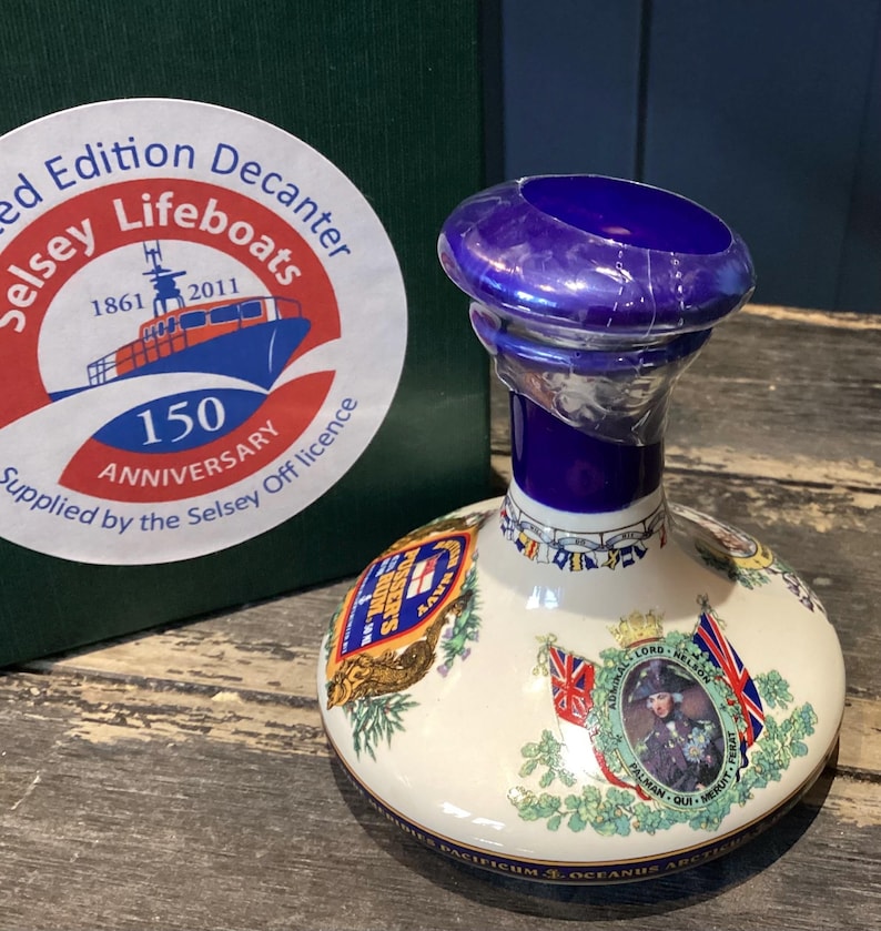 Sealed Pusser’s Rum Mini Decanter 50ml – Selsey Lifeboats 150th ...