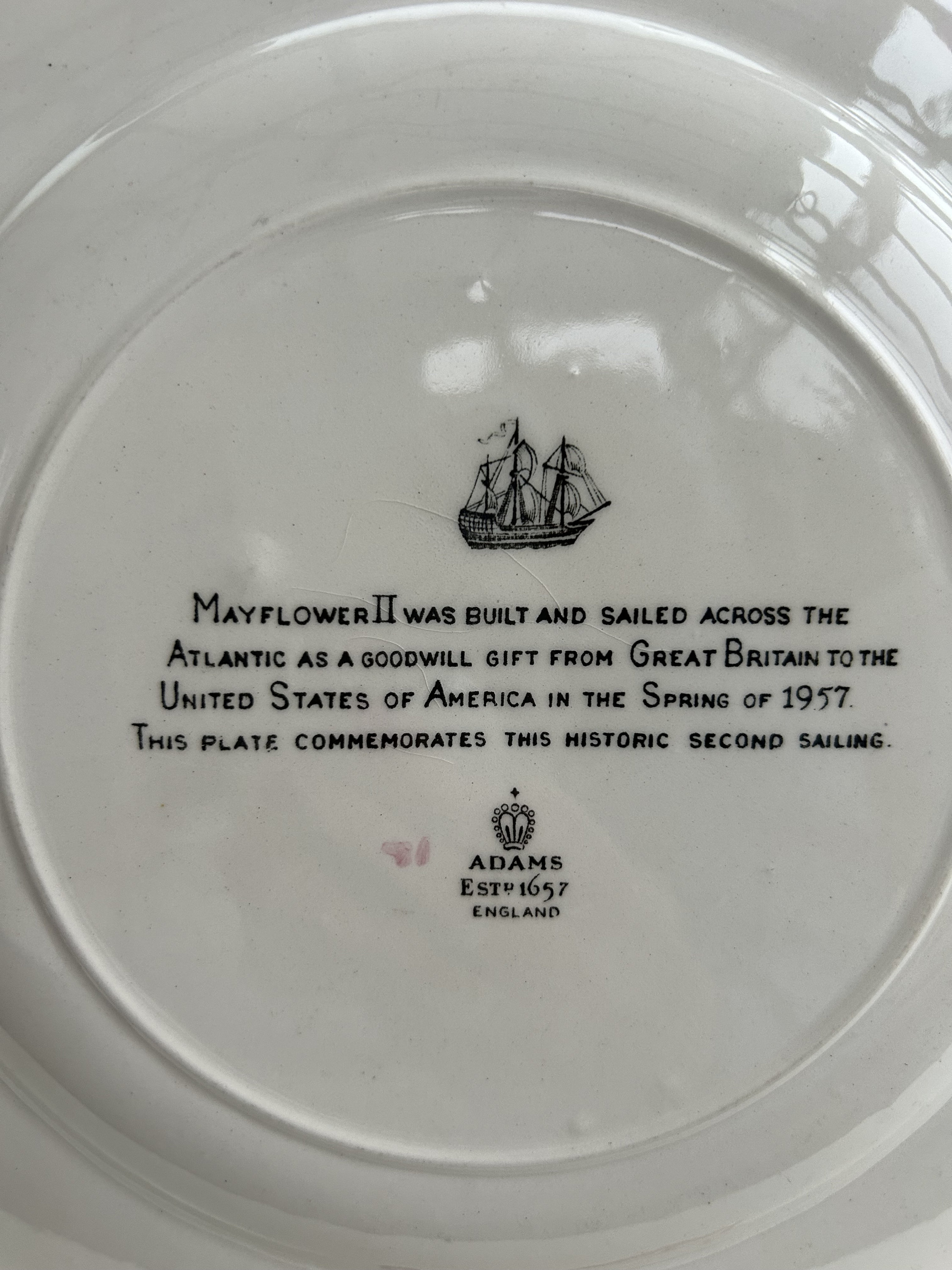 Commemorative Plate Mayflower II From Great Britain to the US - Etsy