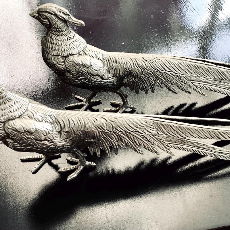 Silver Antique Pheasants - Etsy UK