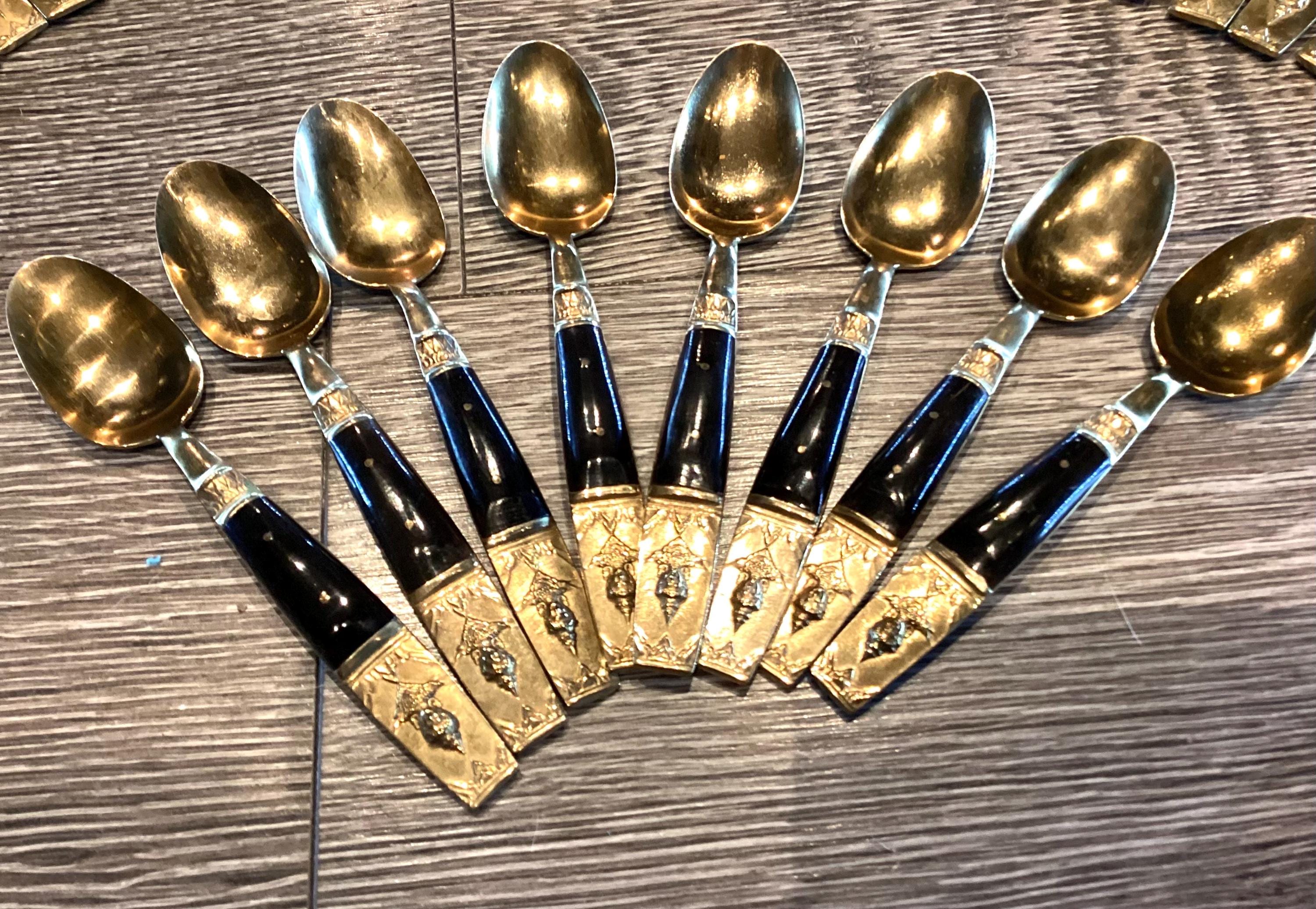 Vintage Thailand Siam Brass 56 Piece Flatware Set - Etsy