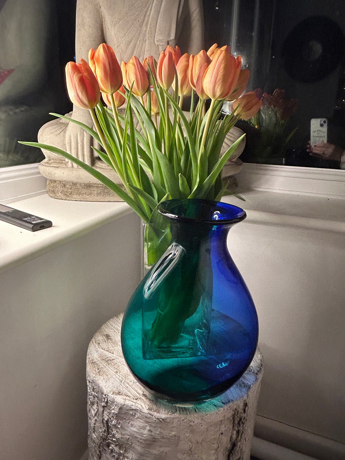 Sandra Rich Teal Tear Drop Vase - Etsy