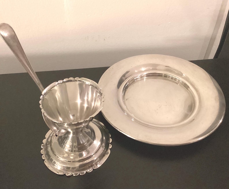 Vintage Yeoman Plated Egg Cup,plate and Spoon - Etsy