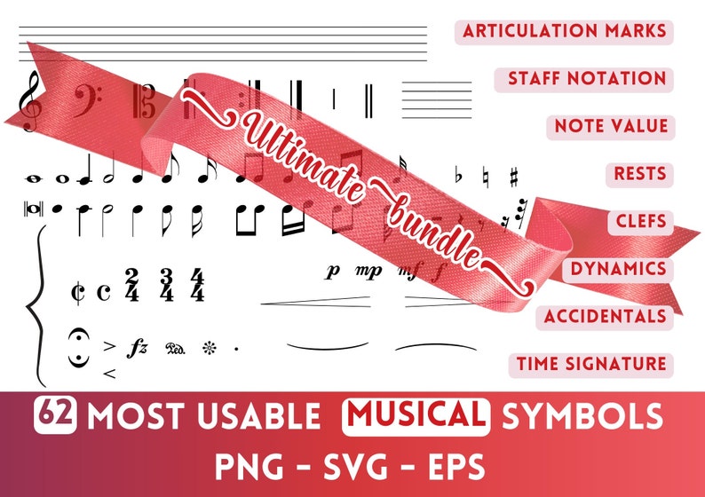 Musical Notes SVG, PNG, EPS - Transparent Background, Clip Art, Music ...